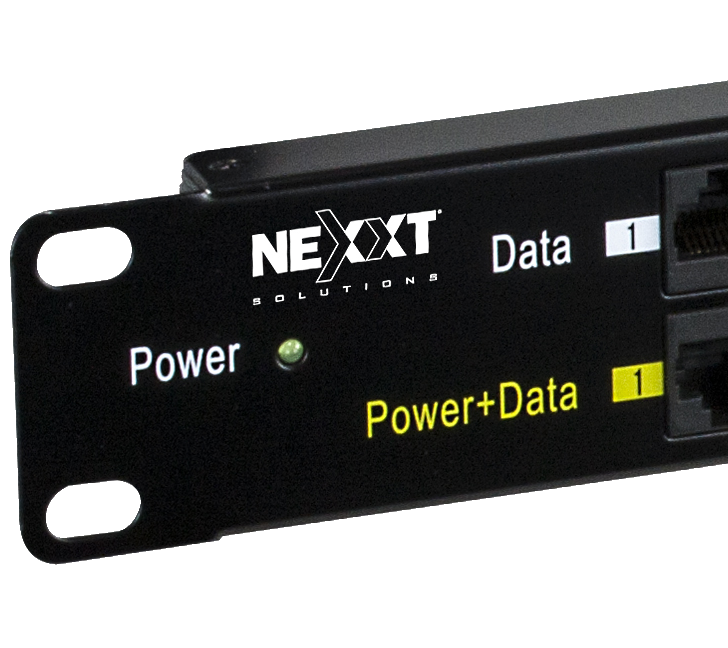 Nexxt 16-Port Passive PoE Patch Panel with Power Supply